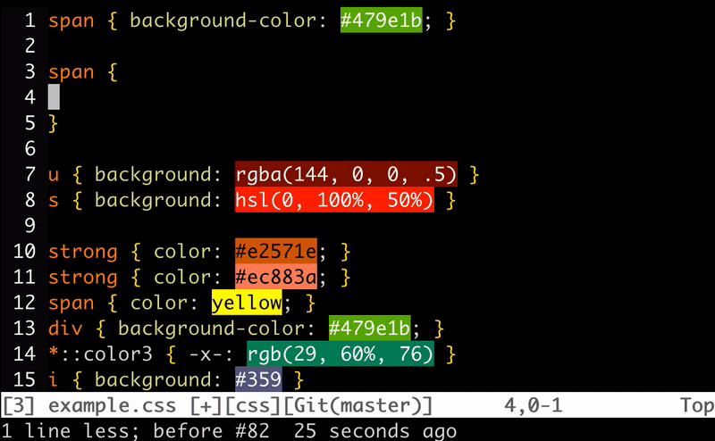 Displaying Color Codes - VimTricks